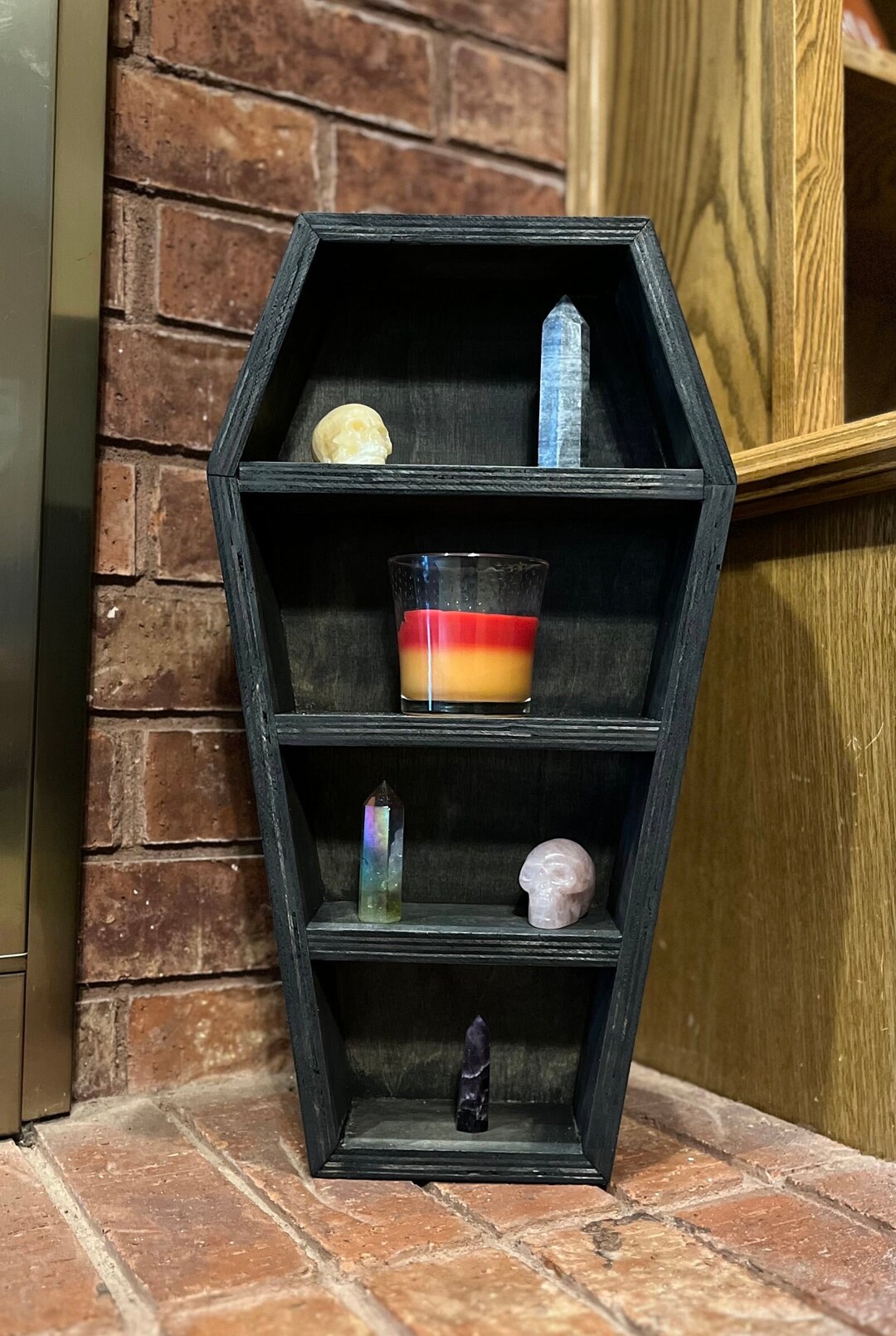 18 Inch Mini Coffin Bookshelf, Goth, Spooky, Home Decor, Bookcase ...