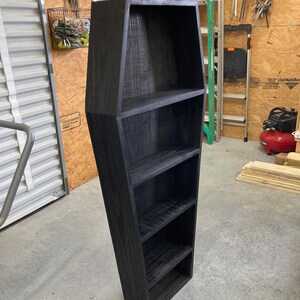 52 Inch Coffin Bookshelf, Goth, Spooky, Home Decor, Bookcase, Mystic ...