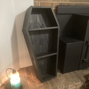 33 Inch Coffin Bookshelf, Goth, Spooky, Home Decor, Bookcase, Mystic ...