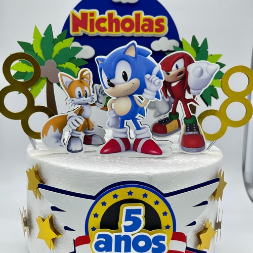 Cake Topper Sonic Sonic the Hedgehog Birthday Sonic - Etsy