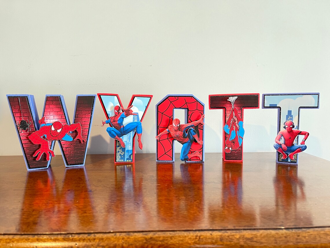 3D Letters Spider Man Spider Man Letters Spider Man Theme - Etsy