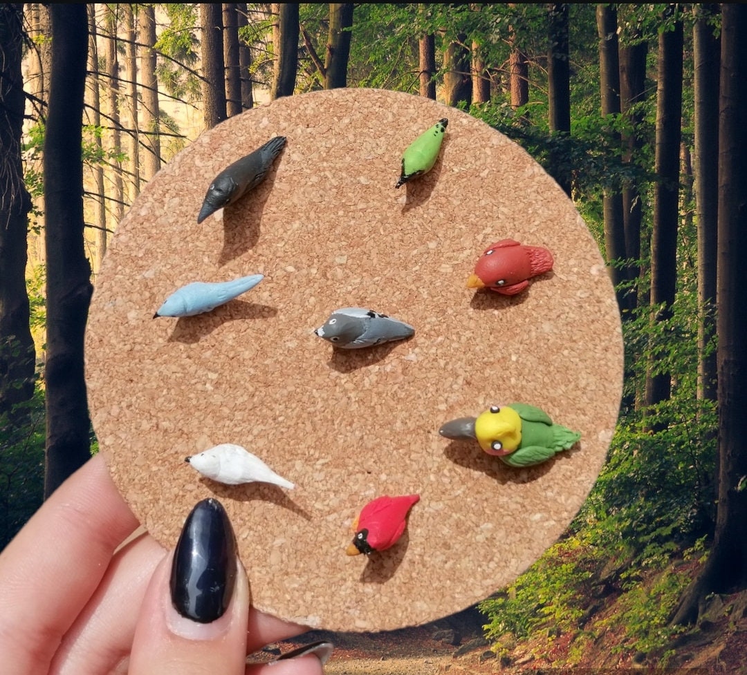 Handmade Bird Themed Push Pins - Etsy