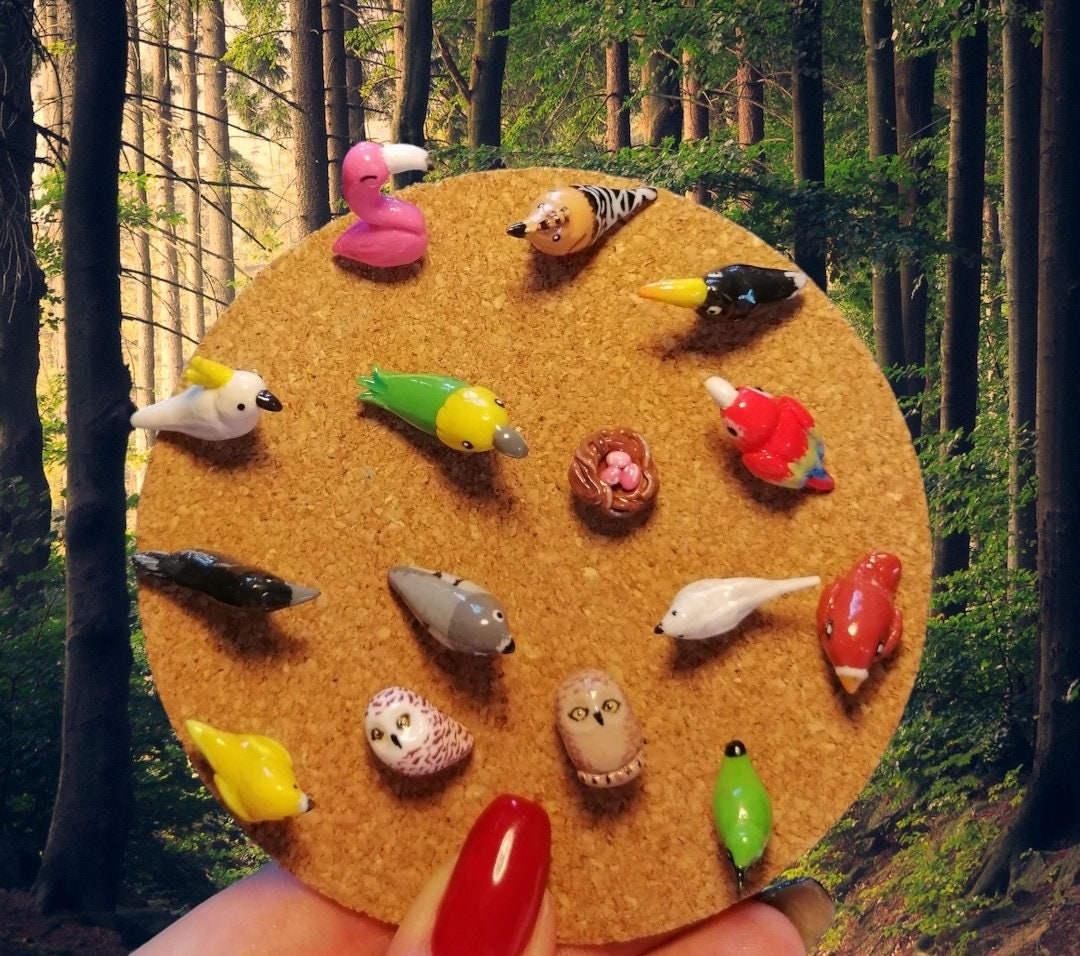 Handmade Bird Themed Push Pins - Etsy