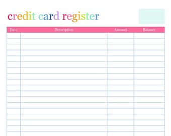 Credit Card Budget Planner | Etsy