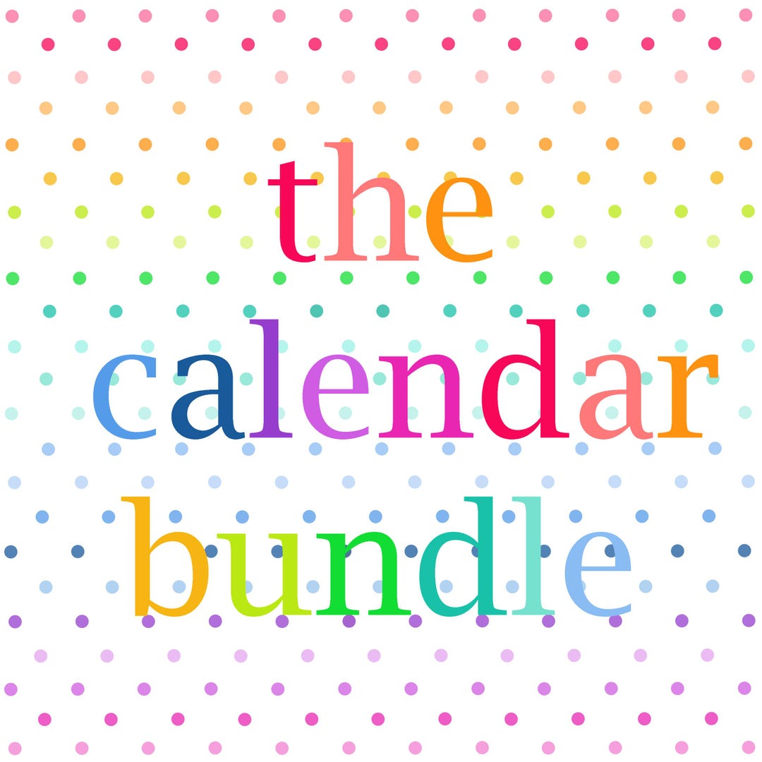 CALENDAR BUNDLE Printable Digital Planner Monthly Weekly Vertical ...