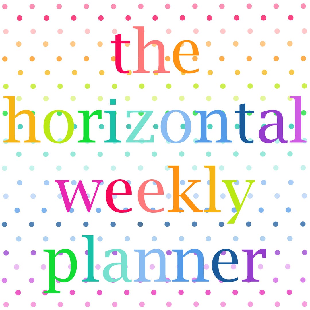 WEEKLY PLANNER Printable Happy Horizontal Layout Calendar Appointment ...