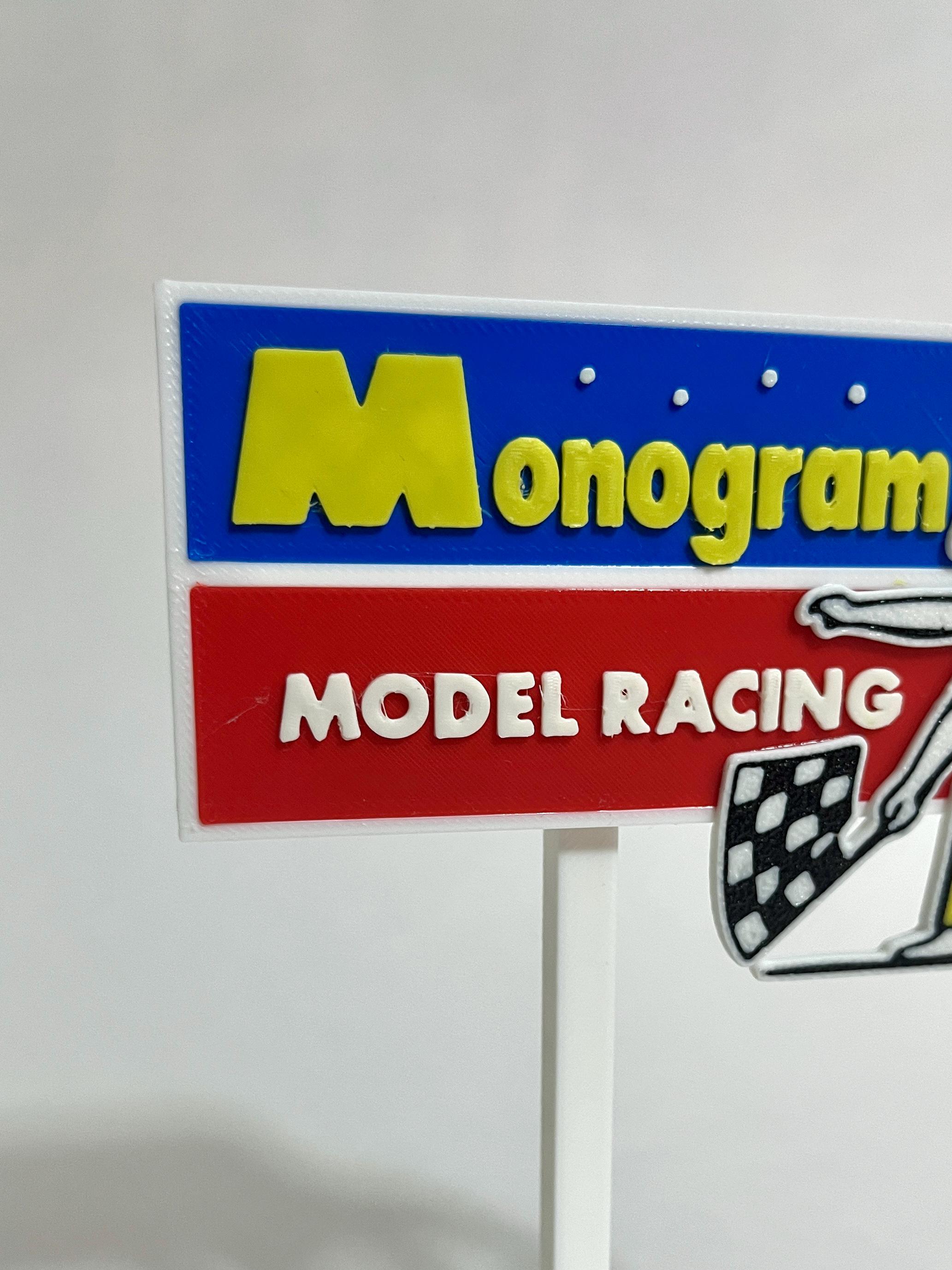 Monogram Model Racing Miniature Slot Car Sign 6" Inches - Etsy