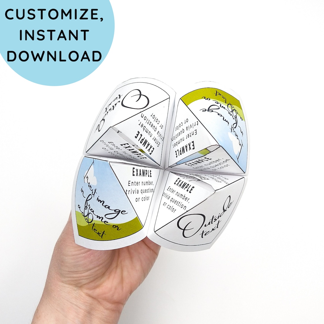 Blank Cootie Catcher Template Editable Cootie Catcher - Etsy
