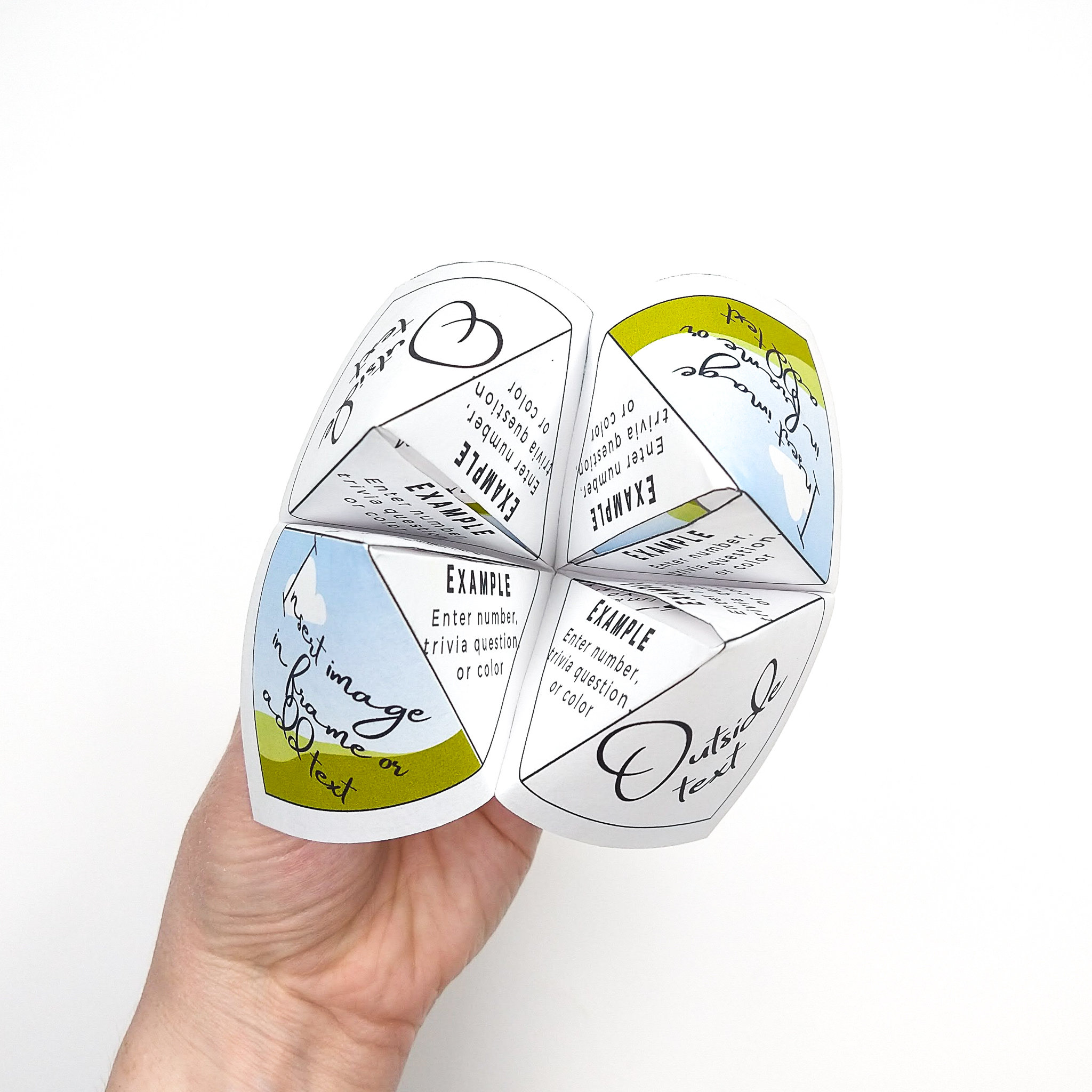 Blank Cootie Catcher Template, Editable Cootie Catcher, Printable ...