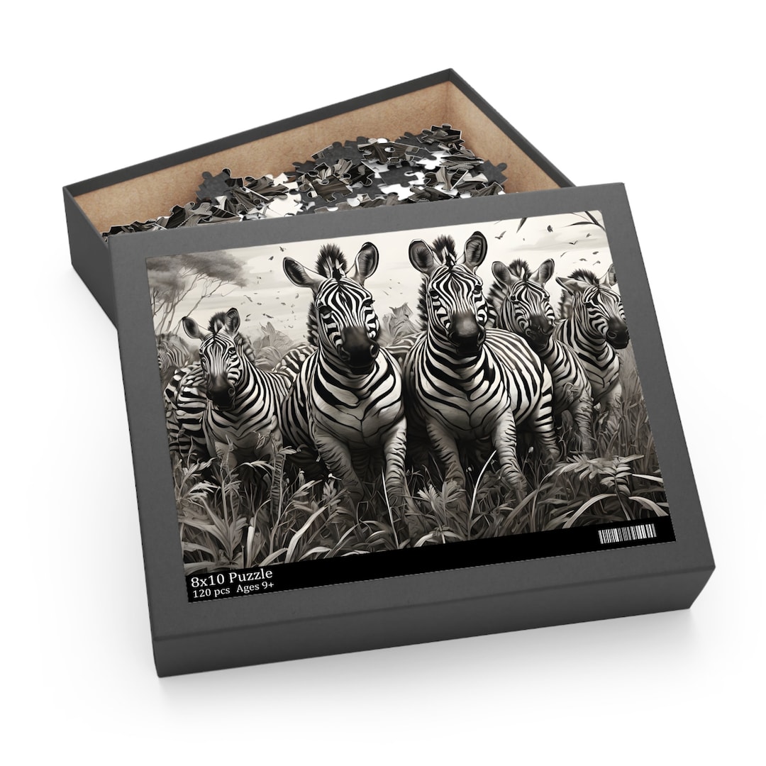Zebra Jigsaw Puzzle 120, 252, 500-piece - Etsy
