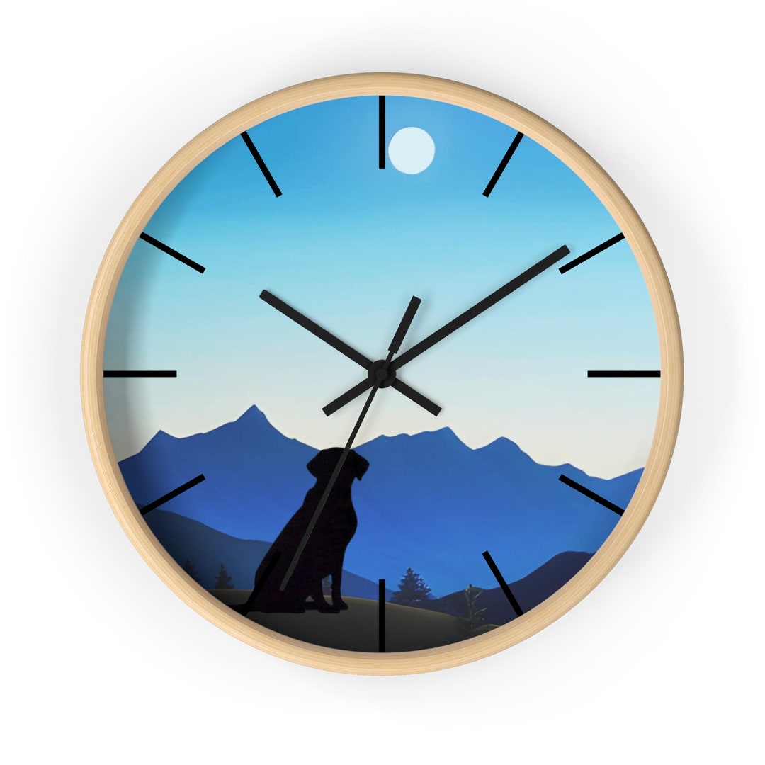 Black Lab Wall Clock - Etsy