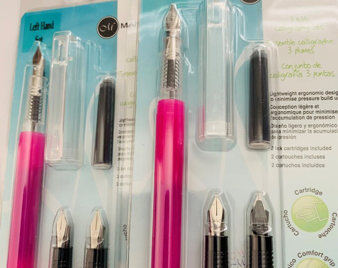 Manuscript Left Hand Calligraphy Set, Ink Cartridges Practice Fountain ...