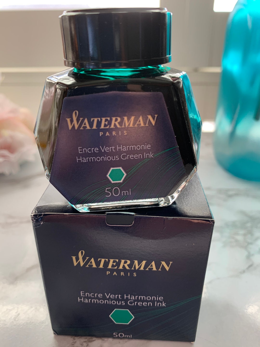 Waterman Harmonious Green Bottled Ink Ink Bottles Fountain - Etsy
