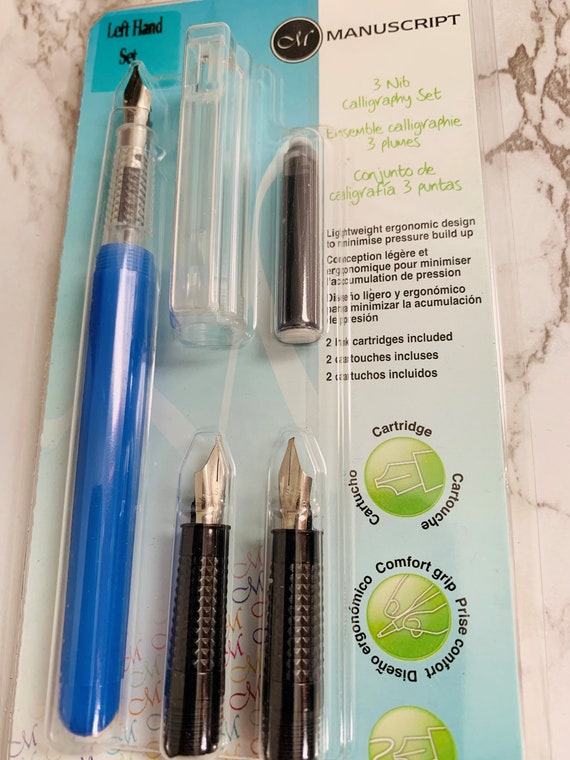 Manuscript Left Hand Calligraphy Set Ink Cartridges Practice | Etsy