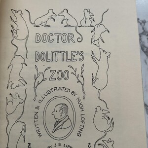 Dr. Doolittle's Zoo by Hugh Lofting 1953; Vintage Titles; Antique Books ...