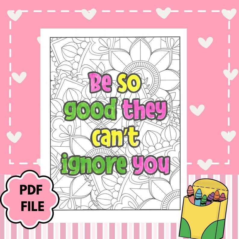 Printable Positive Affirmation Adults Coloring Pages Confidence Booster ...