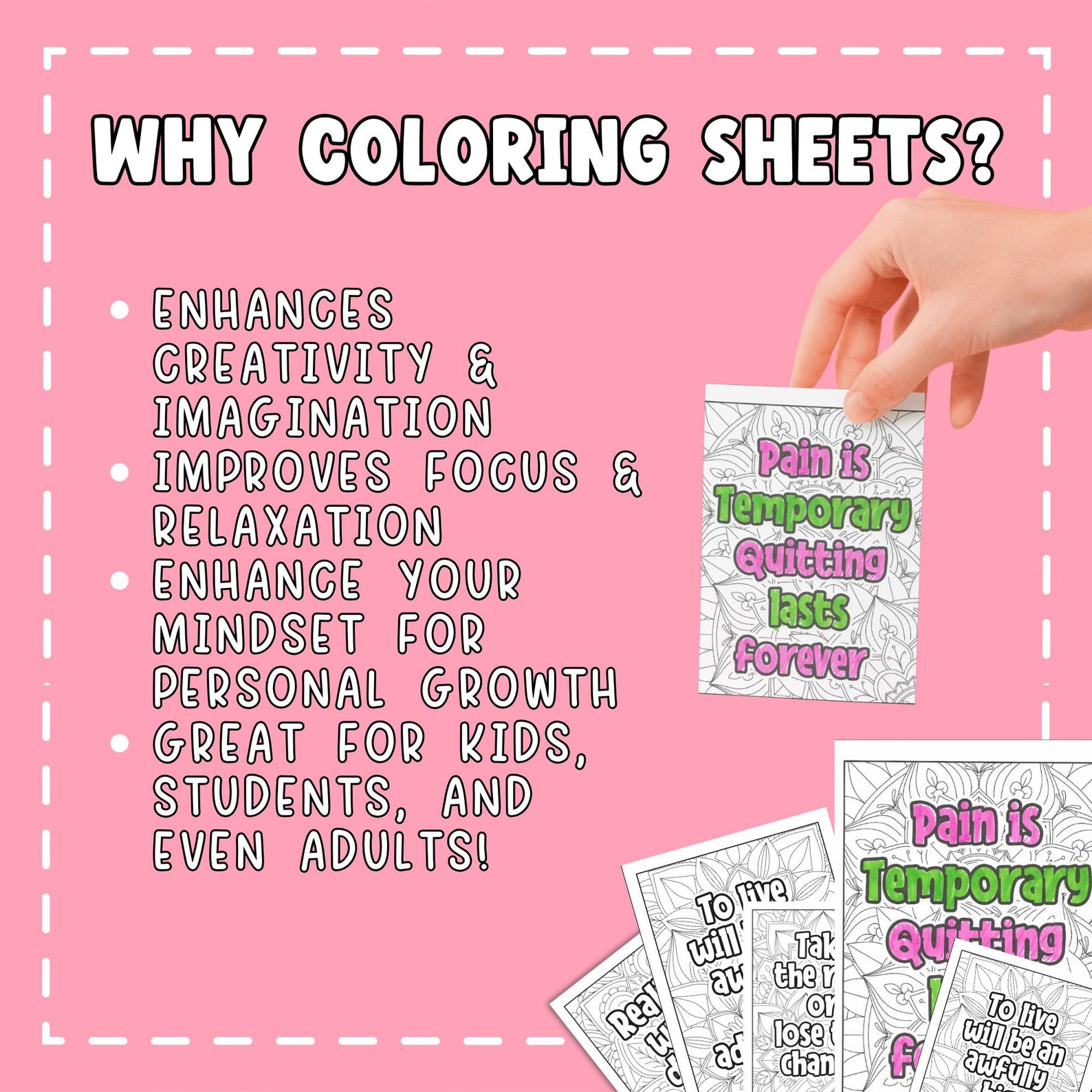 Printable Positive Affirmation Adults Coloring Pages Confidence Booster ...