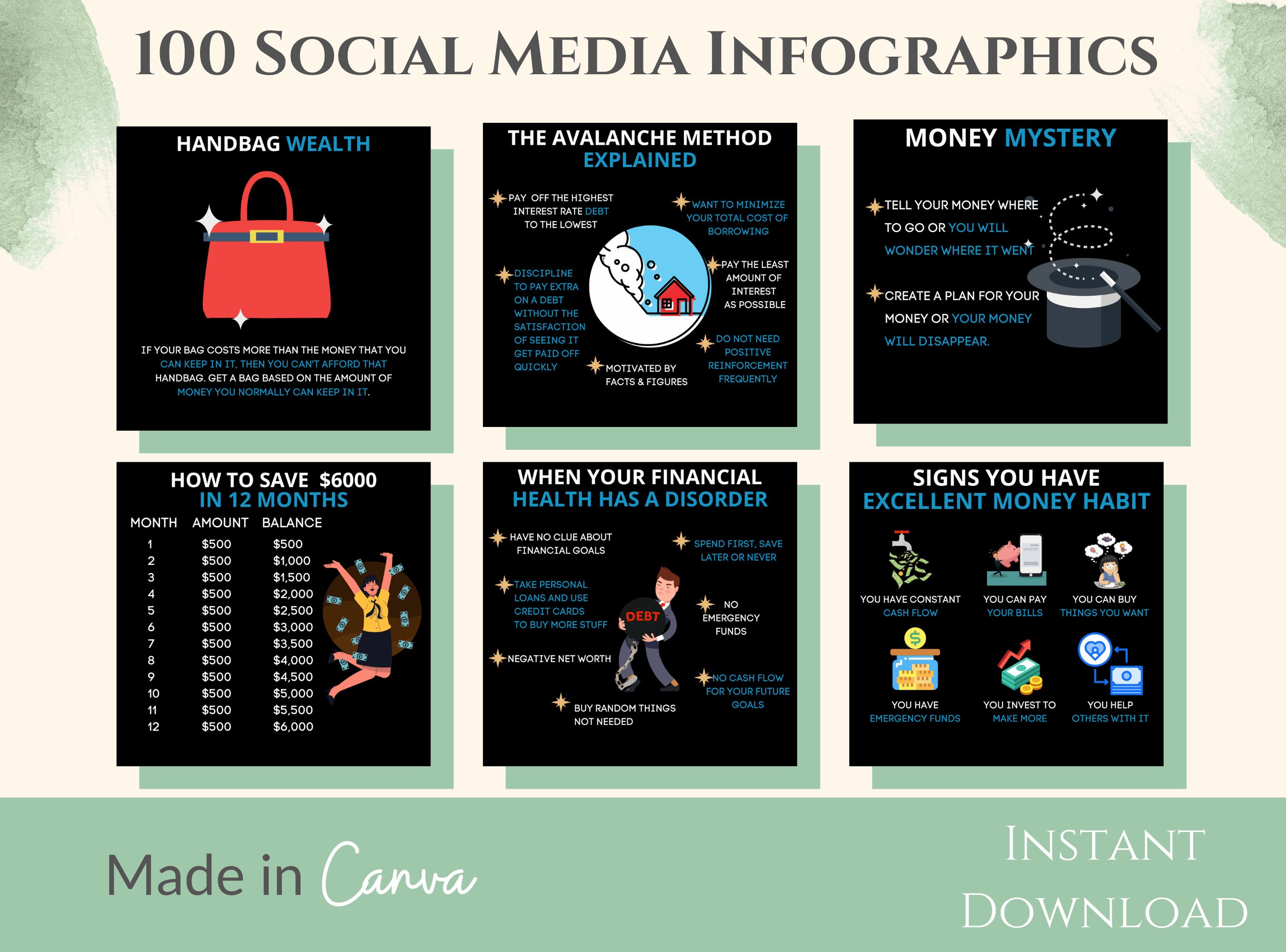 Social Media Infographic Templates Canva Editable Infographic Bundle ...