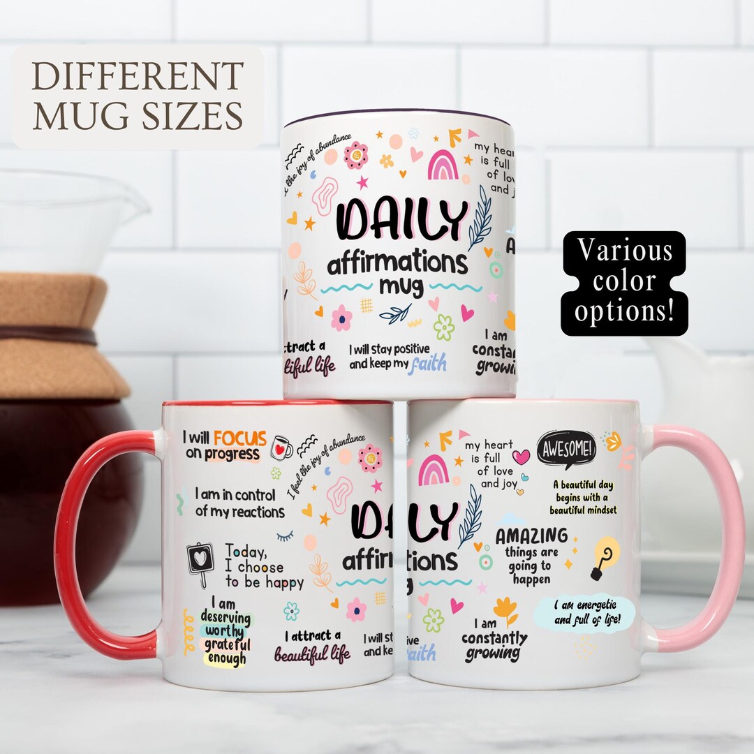 Daily Affirmations Mug: Positive Mindset Gift - Etsy