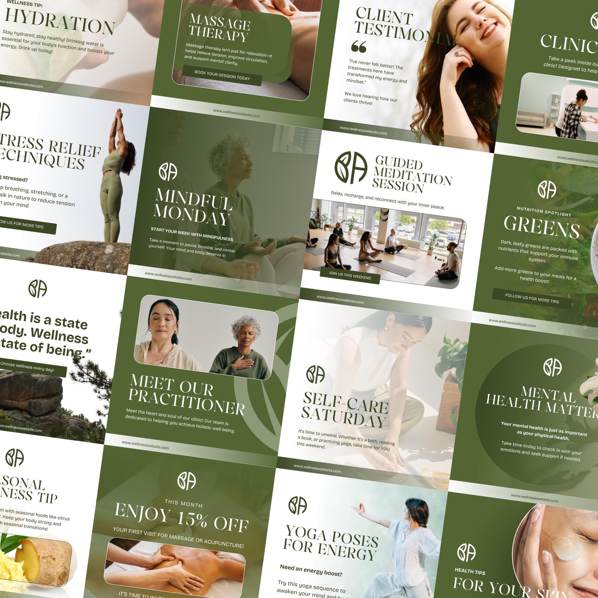 Wellness Social Media Templates Social Media Posts Holistic Coach ...