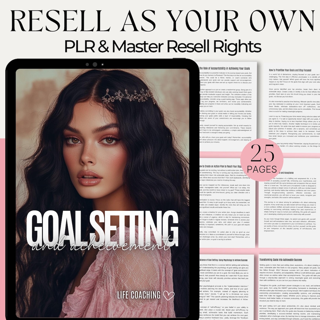 Goal Setting Guide Goal Achievement Workbook Productivity Guide Self ...