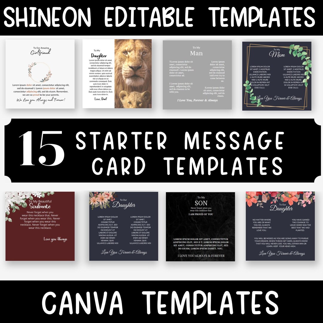 Shineon Message Cards Template Jewelry Message Cards Templates Custom ...
