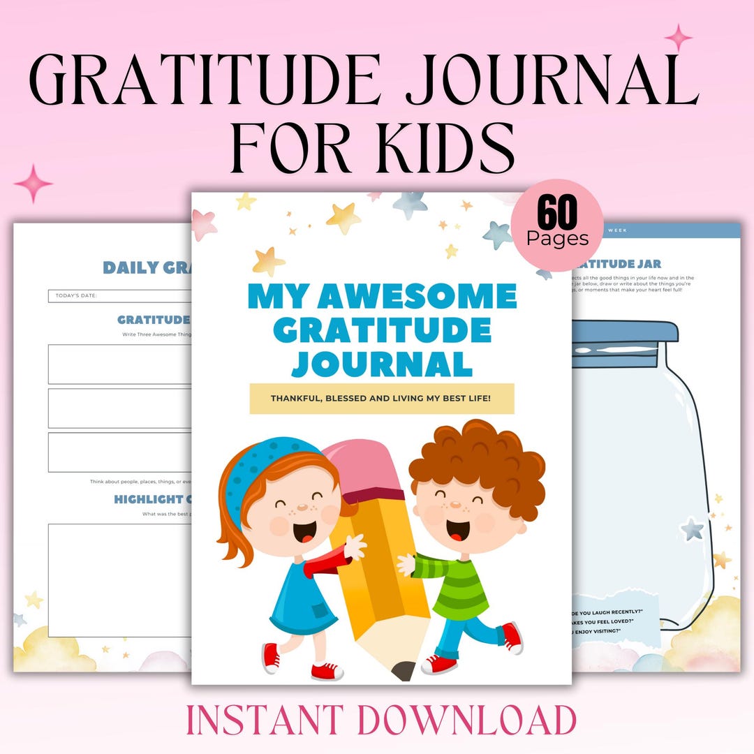 Gratitude Journal for Kids: 60-page Printable Mindfulness Guide (PDF ...