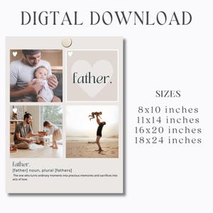 Father Definition Template Customizable Dad Gift Printable Photo ...