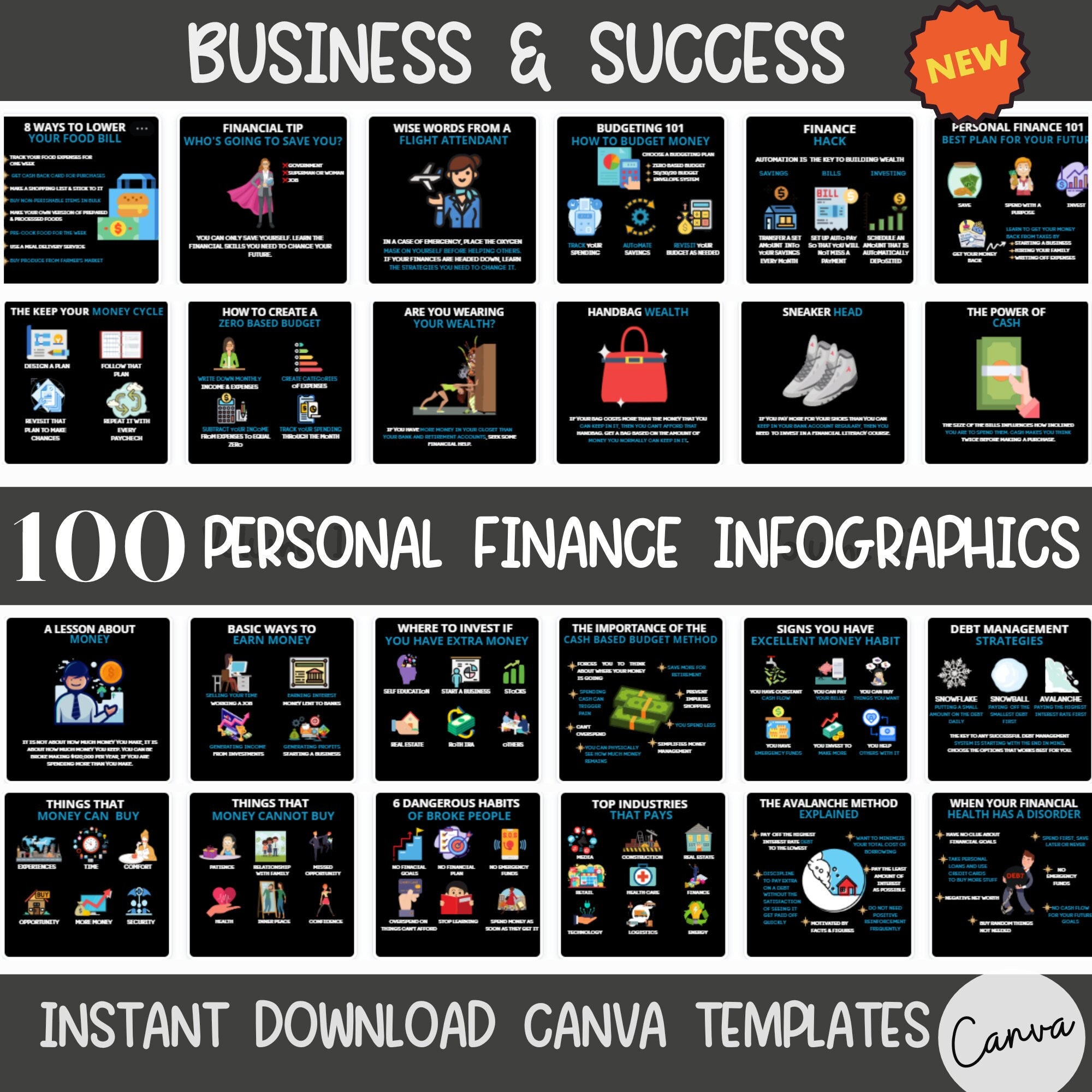 Social Media Infographic Templates Canva Editable Infographic Bundle ...