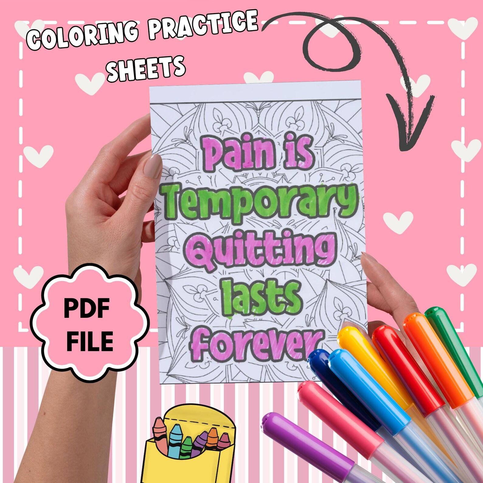 Printable Positive Affirmation Adults Coloring Pages Confidence Booster ...