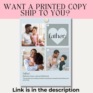 Father Definition Template Customizable Dad Gift Printable Photo ...