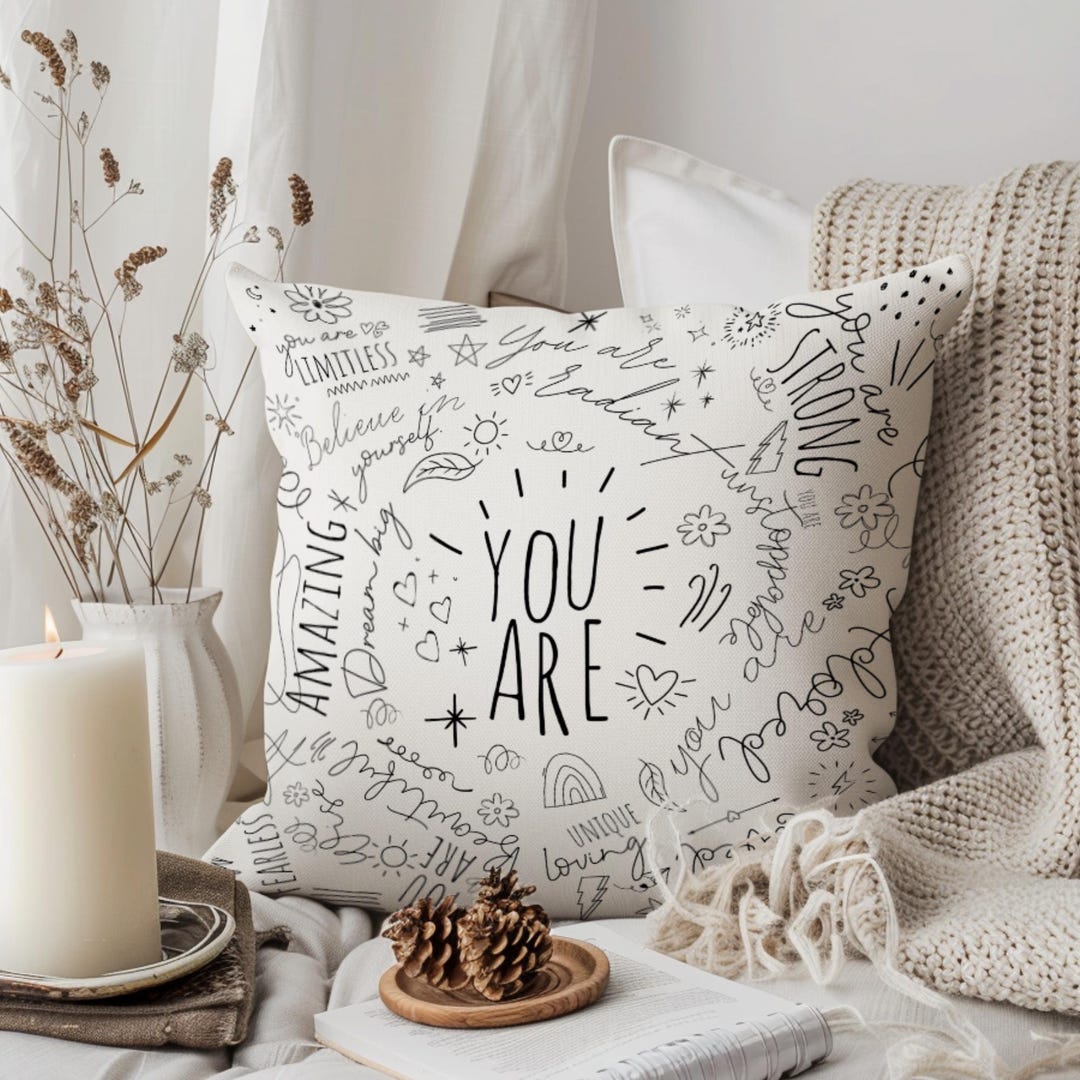 Positive Affirmations Pillow: Inspirational Quote Throw Pillow, Self ...