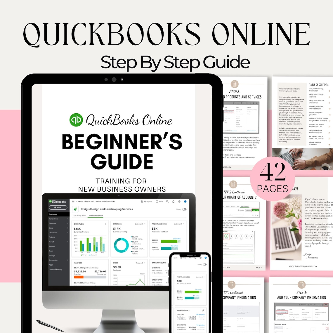 Quickbooks Online Guide Bookkeeping for Small Business Owners Financial ...