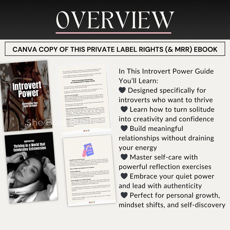 Introvert Self-care Guide: Personal Growth Workbook (PLR & MRR Digital ...