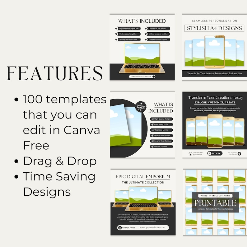 Mockup Canva Small Business Template Etsy Listing Template Digital ...