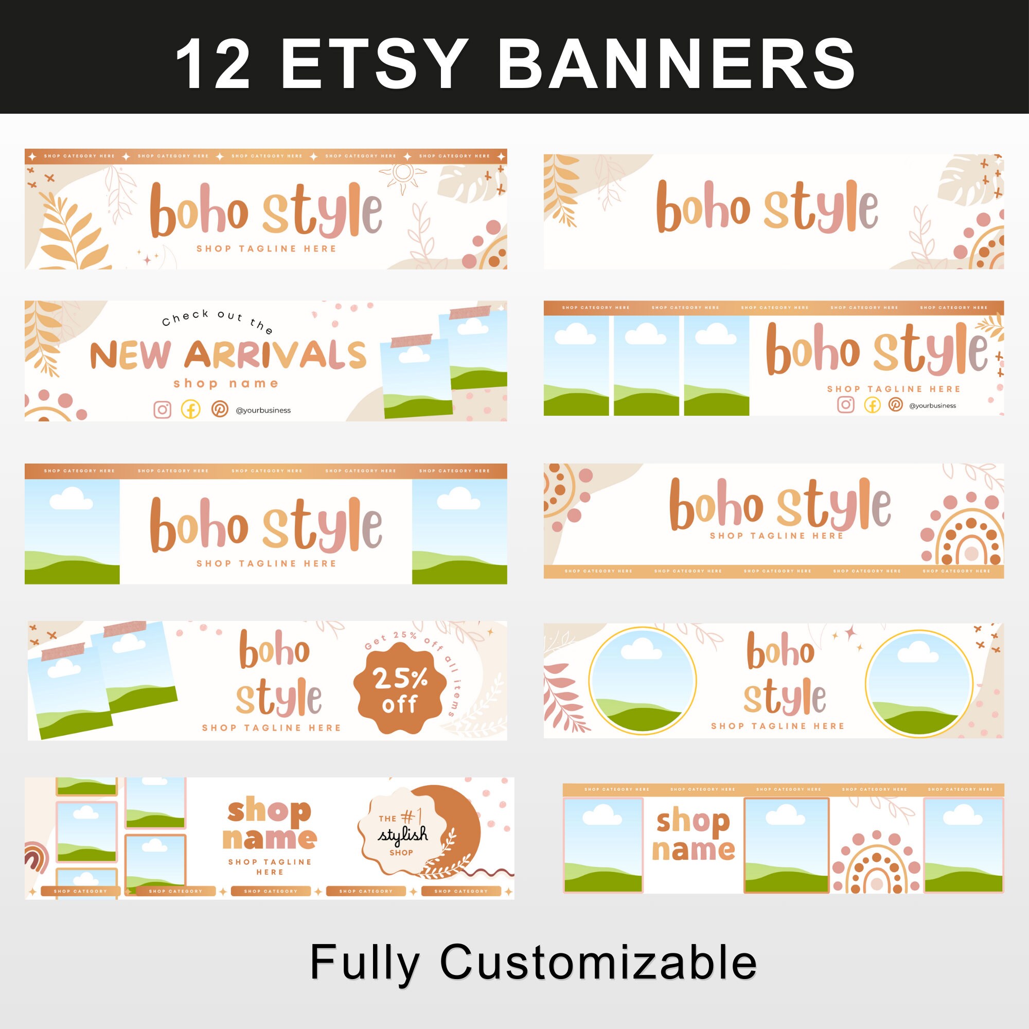 Etsy Shop Banner Template Etsy Shop Kit Canva Template Etsy Banner ...
