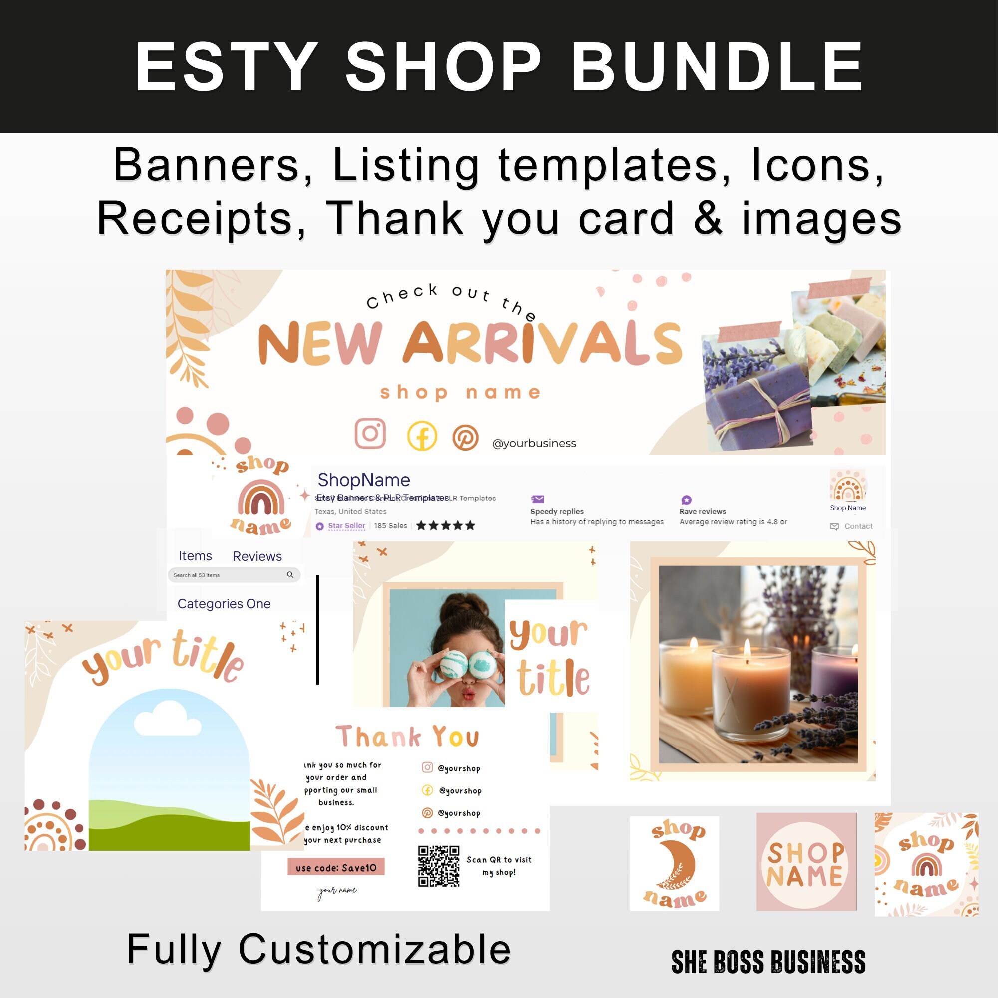 Etsy Shop Banner Template Etsy Shop Kit Canva Template Etsy Banner ...