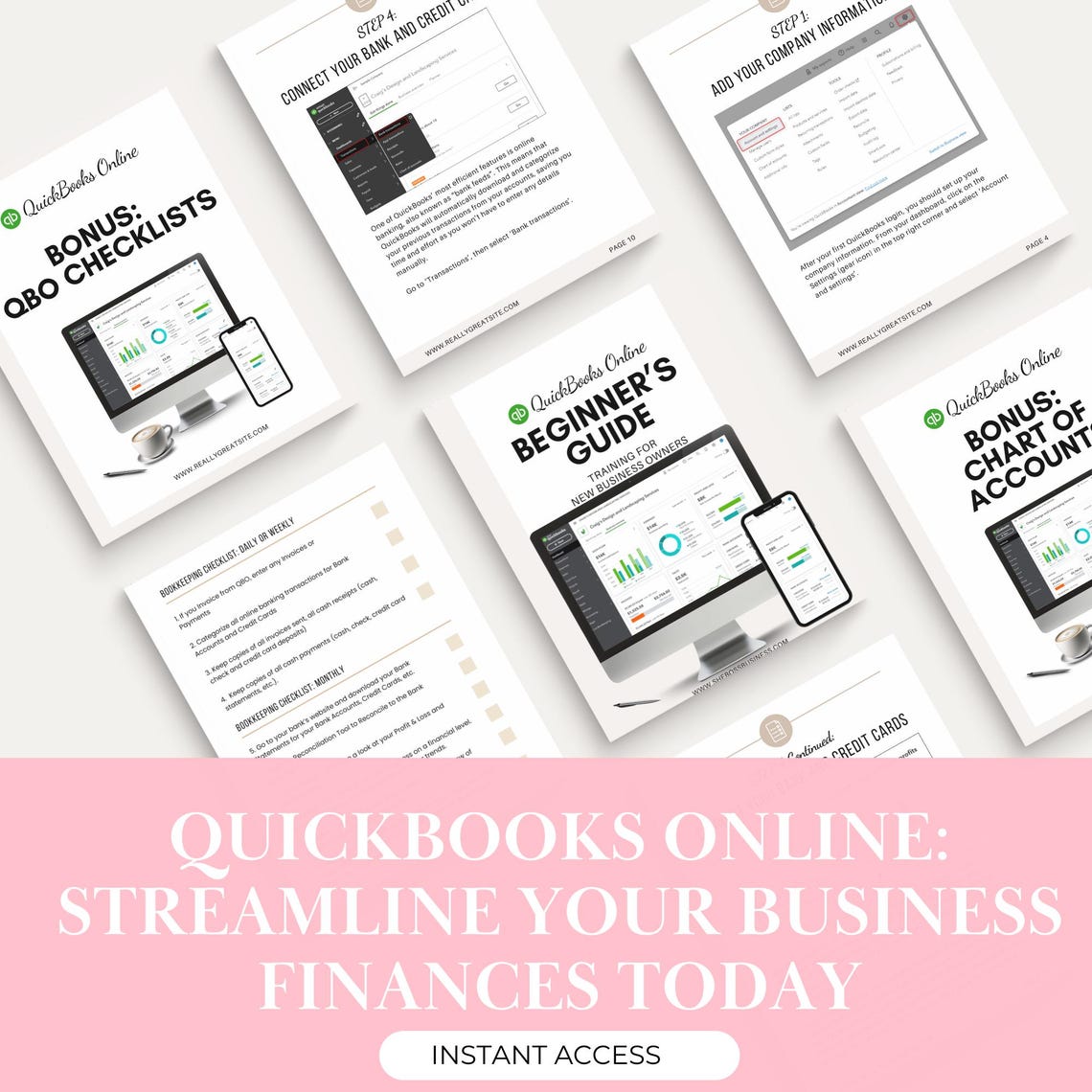 Quickbooks Online Guide Bookkeeping for Small Business Owners Financial ...