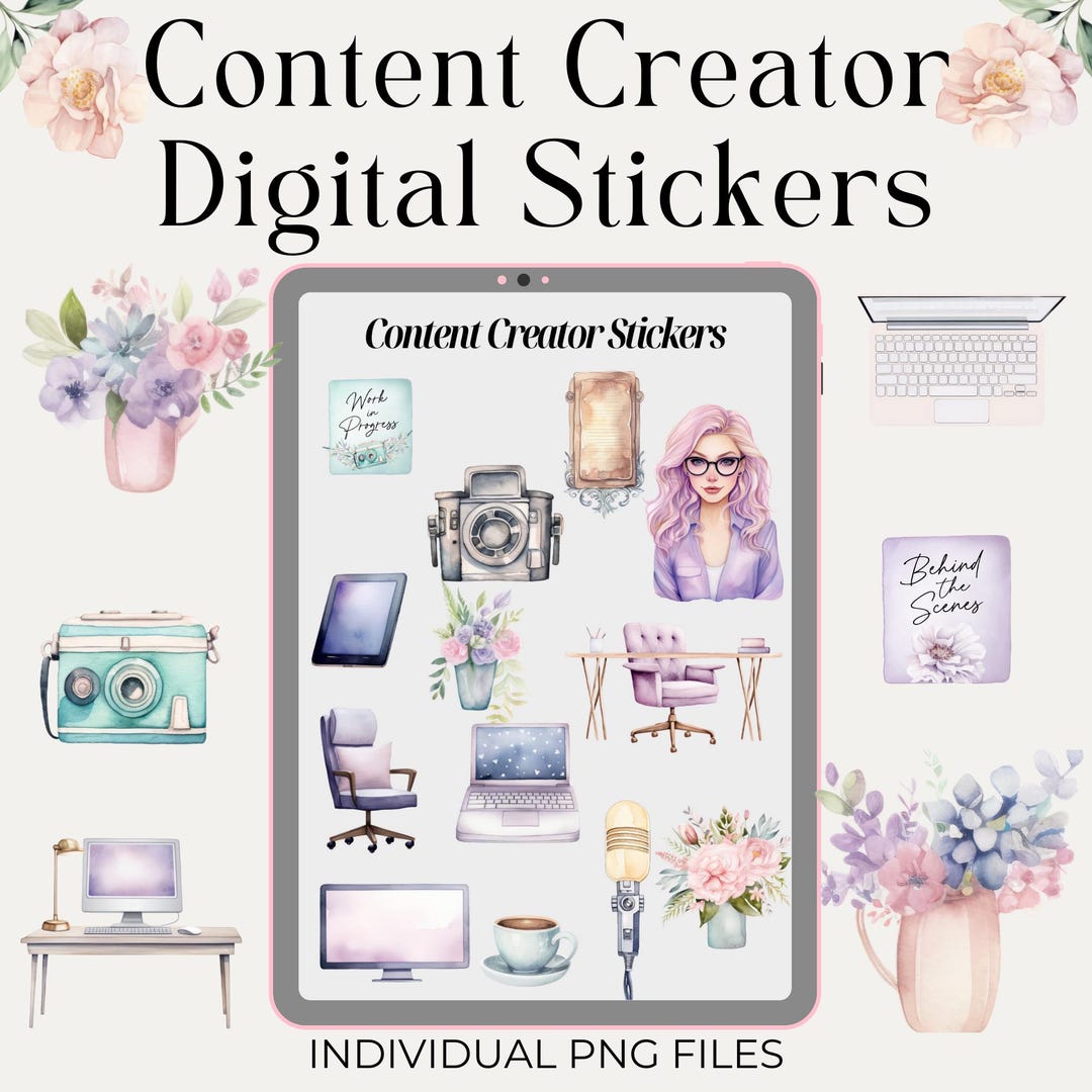 Podcast Stickers Social Media Influencer Stickers Youtuber Aesthetic ...