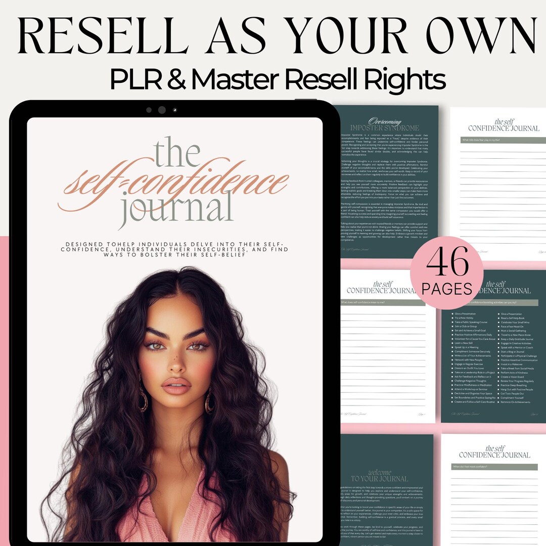 Self Confidence Journal: Personal Growth Guide With PLR & Master Resell ...