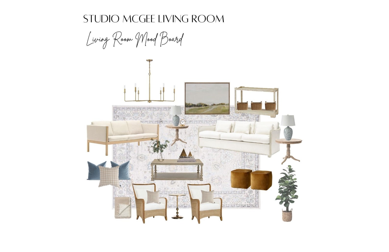 Studio Mcgee Style Living Room, Interior Design Service, Living Room ...