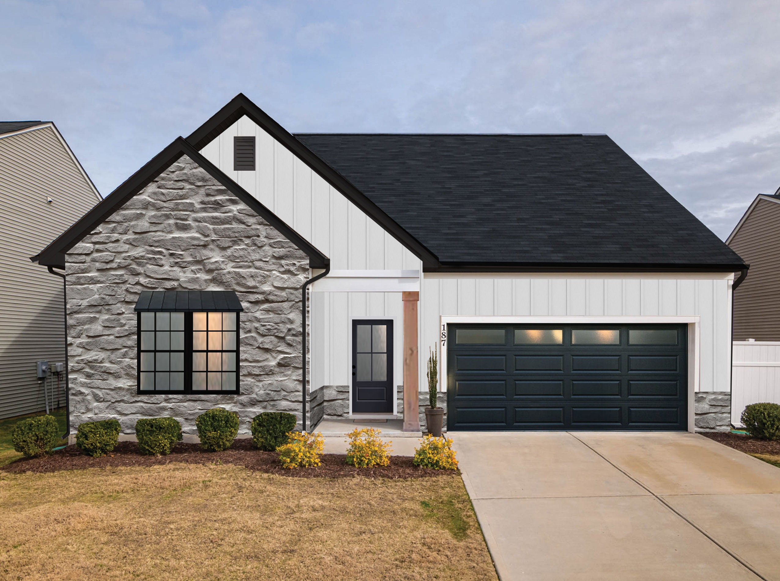 Rambler House Plans Modern Farmhouse Four Bedroom Modern Farmhouse