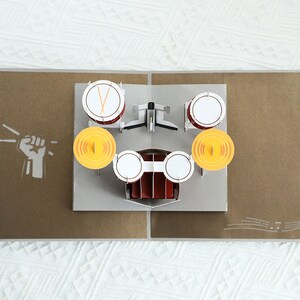 3D Pop up Drum Set Card for Drummer Gift, Music Lover Birthday Card ...