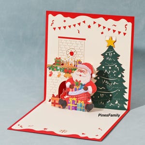 B16-3D Pop up Christmas Card With Santa - Etsy