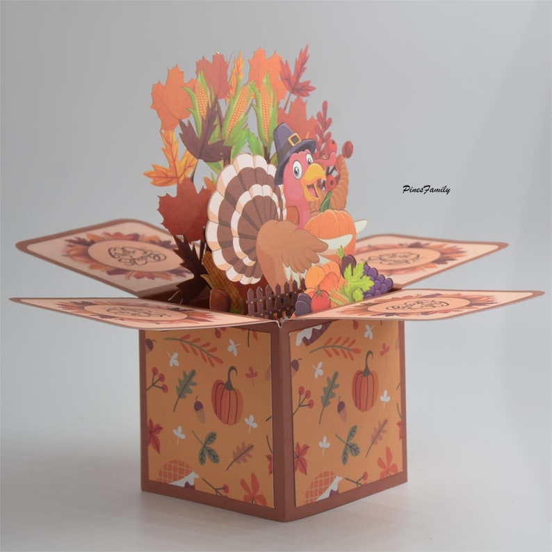 T09-3D Pop up Card for Thanksgiving-turkey and Corn - Etsy