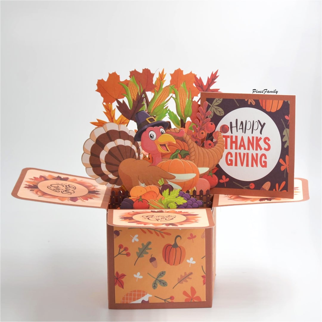 T09-3D Pop up Card for Thanksgiving-turkey and Corn - Etsy