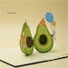 S01-adorable 3D Pop-up Birthday Card: Cute Cartoon Avocado Design ...
