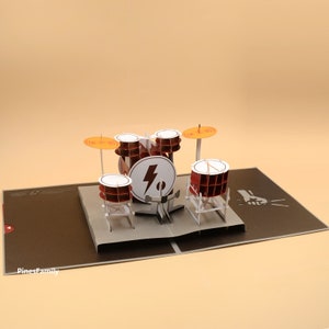 3D Pop up Drum Set Card for Drummer Gift, Music Lover Birthday Card ...