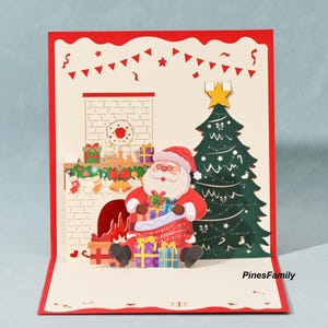 B16-3D Pop up Christmas Card With Santa - Etsy