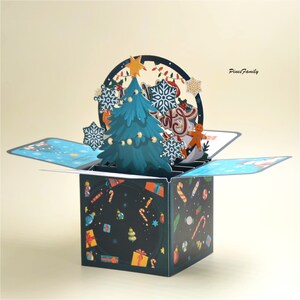 T06-3D Pop up Handcrafted Box Ghristmas Gfit Card - Snowman - Etsy